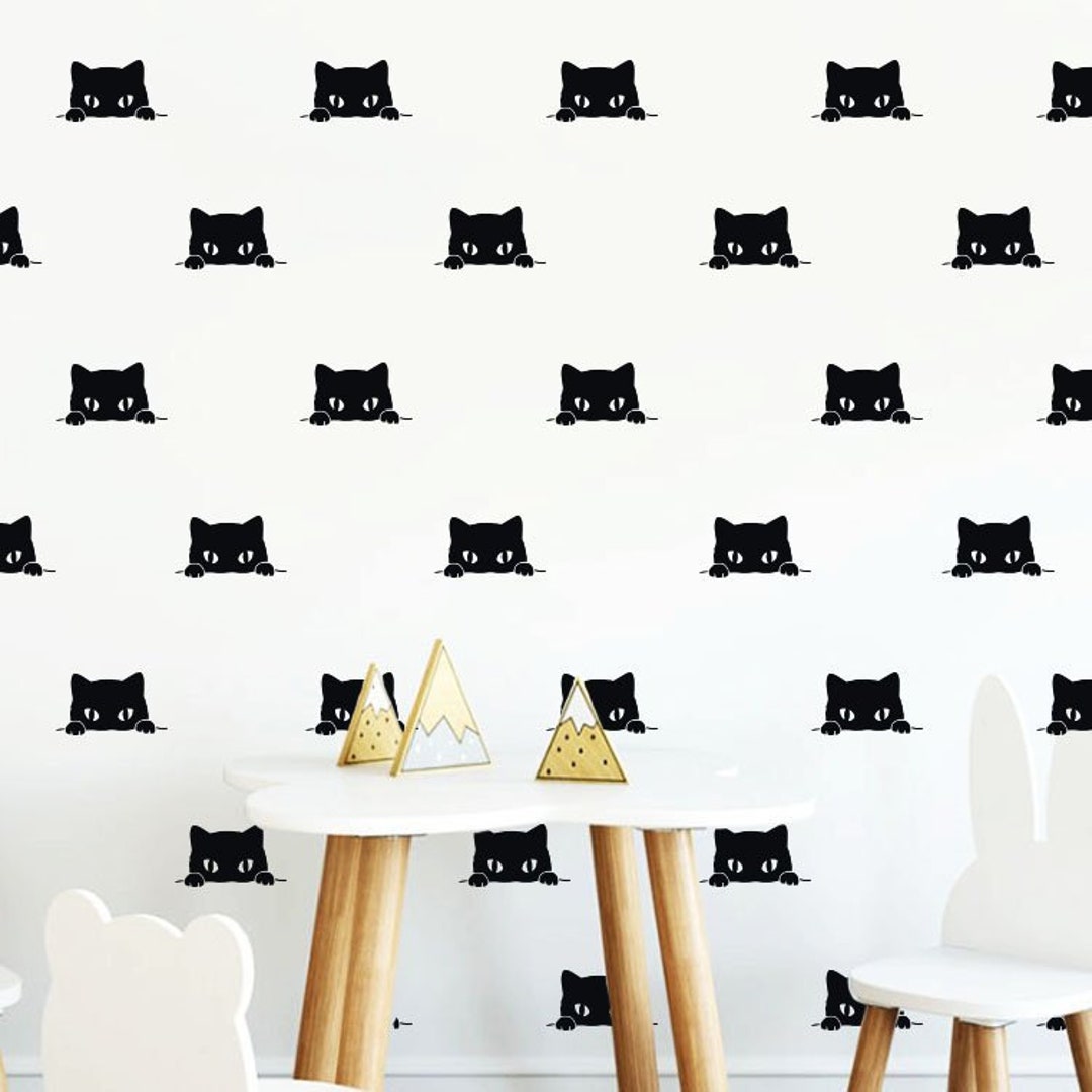Cat Decal Cats Wall Decal Cute Cat Decal Cats Wall - Etsy