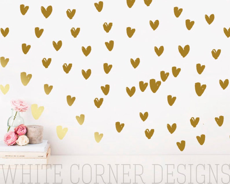 Heart Wall Decals Cute Hand Drawn Heart Wall Decals Nursery - Etsy