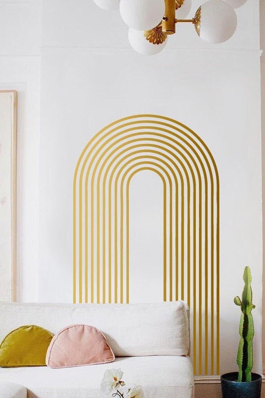 Arch Wall Decal Line Arch Decal, Boho Arch Wall Decals, Mid Century ...