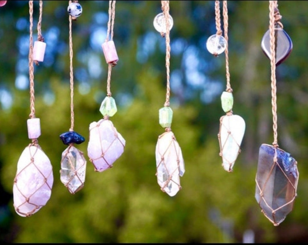 Handmade Pendulum - Macrame Crystal Pendulum - Healing Crystals Pink ...