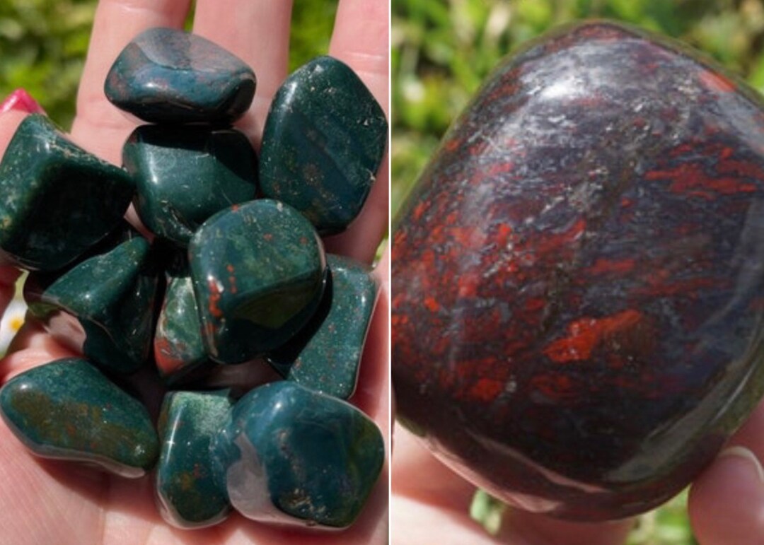 One BLOODSTONE Medium Size Polished or Tumbled Stone this Healing ...