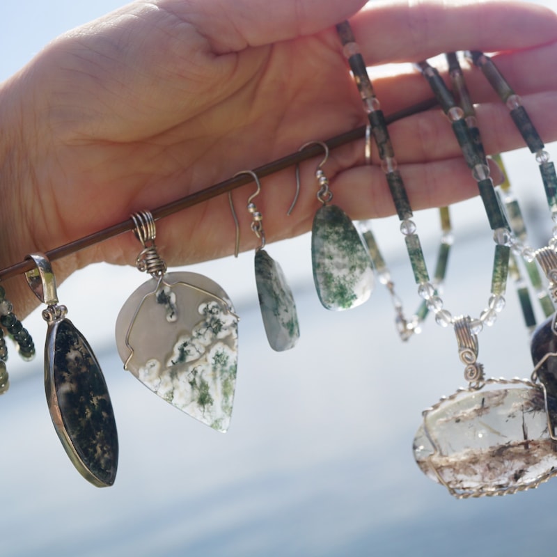 Moss Agate Jewelry - Etsy