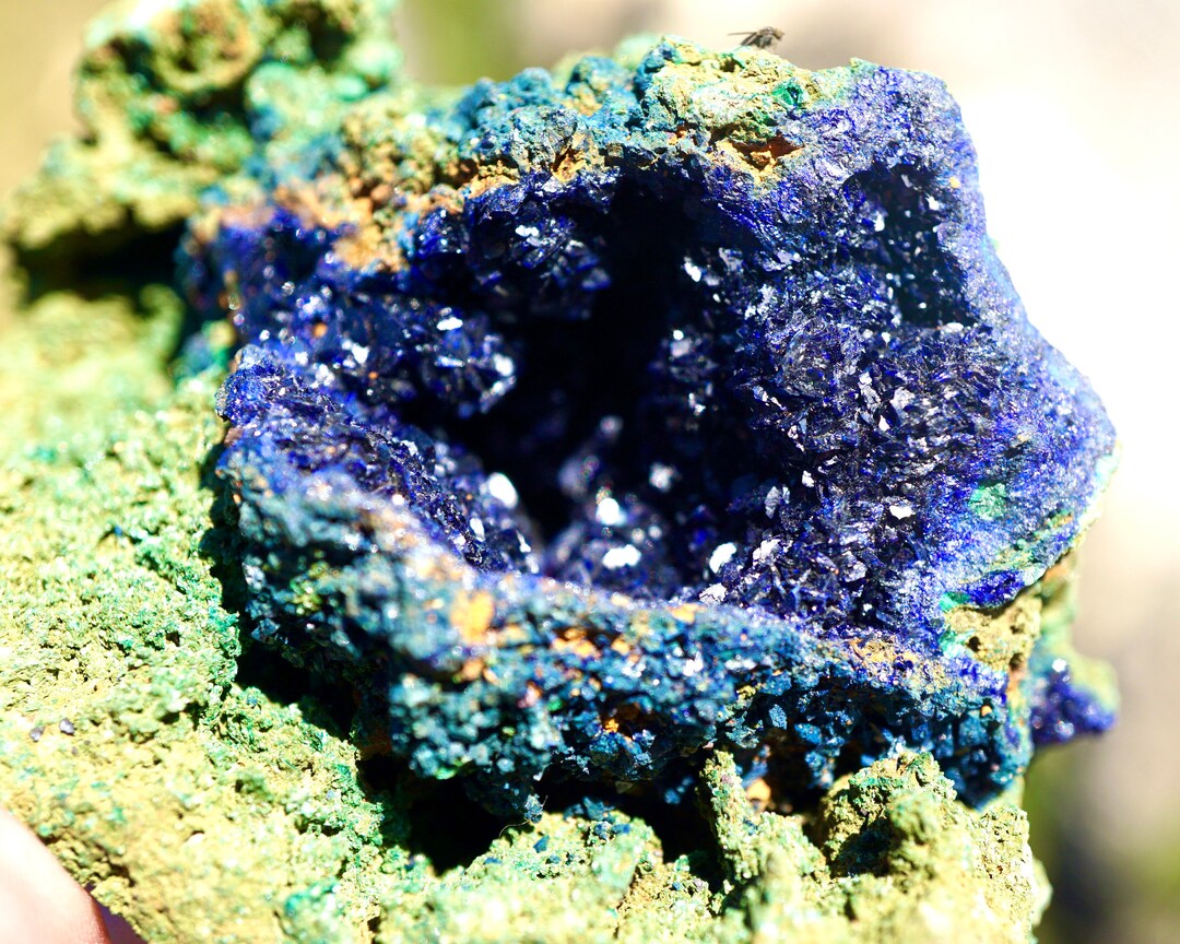 Rough Blue Azurite and Green Malachite - Rare Azurite Cluster - Azurite ...