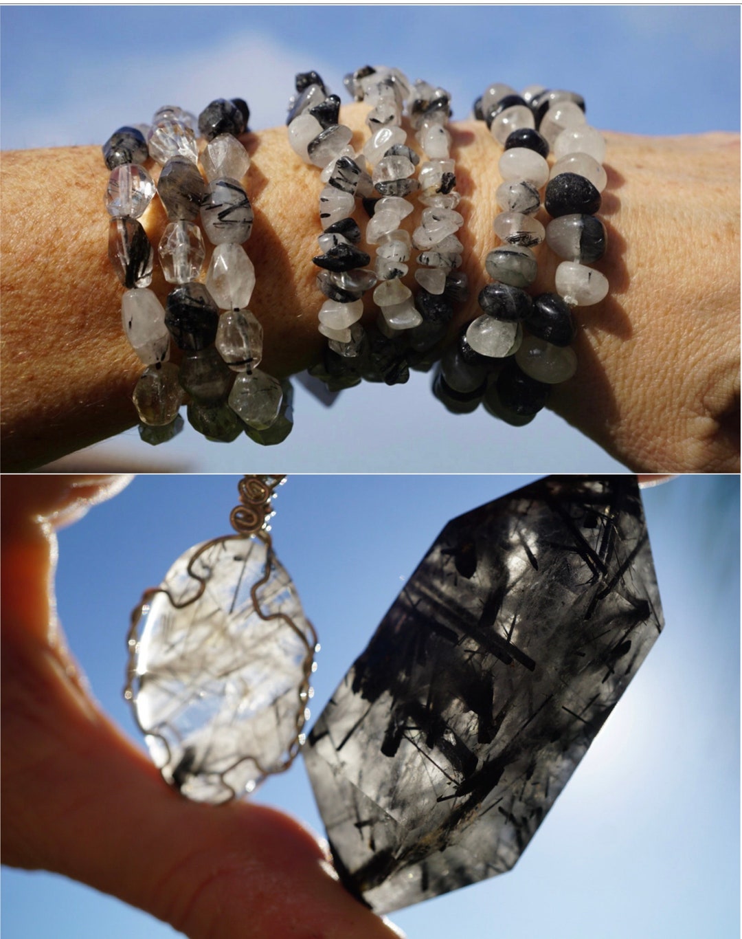 Black Tourmaline in Quartz Jewelry Tourmalated Quartz Chip - Etsy