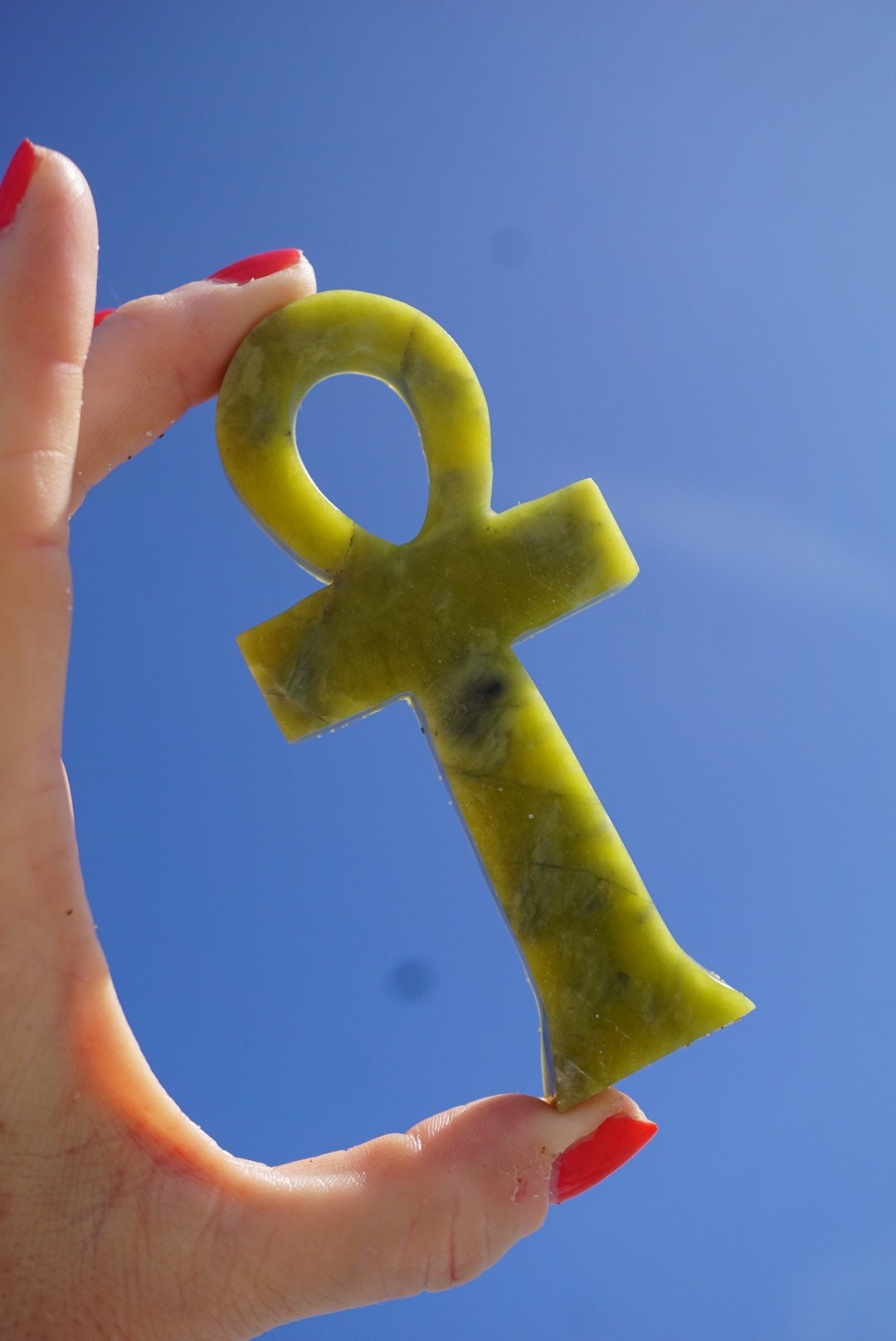 Carved Green JADE Ankh Cross 4 54 grams or Fluorite | Etsy