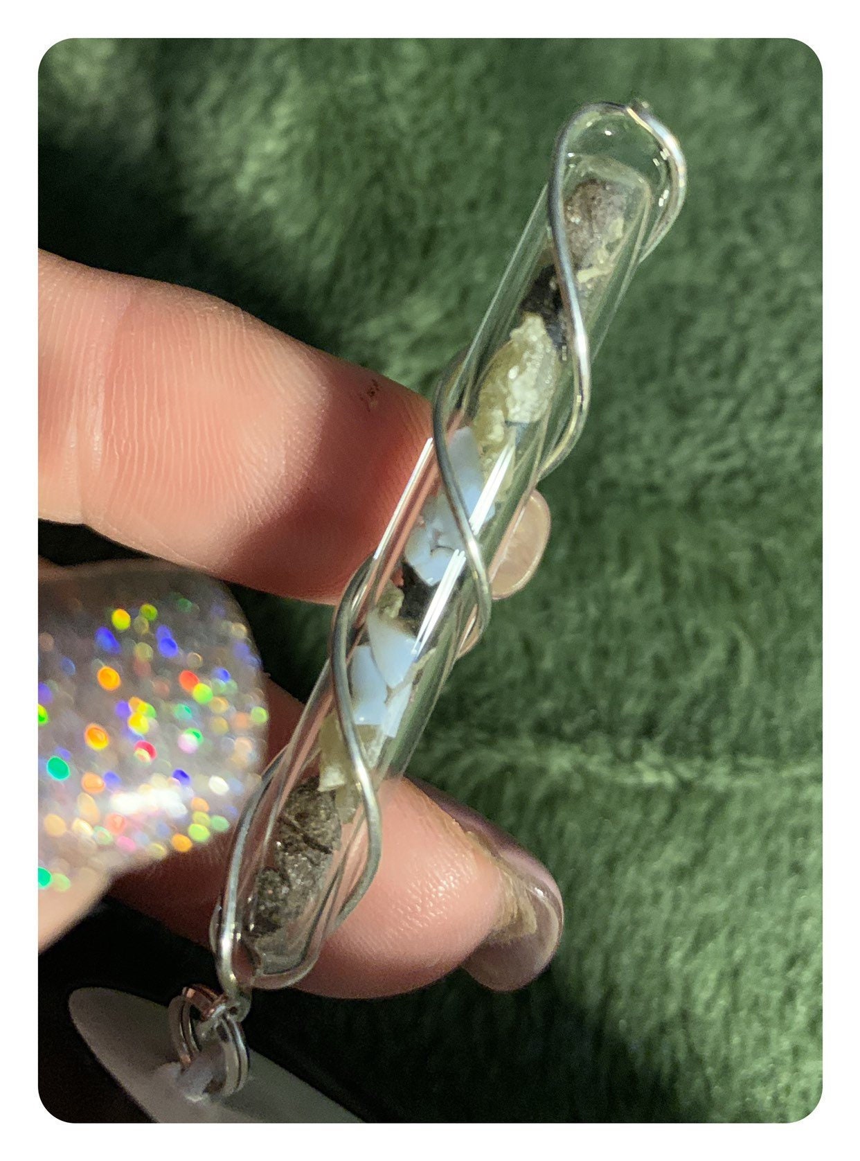 Raw Master Shamanite, Jet, Labradorite, Owyhee Blue Opal Crystal Vial ...