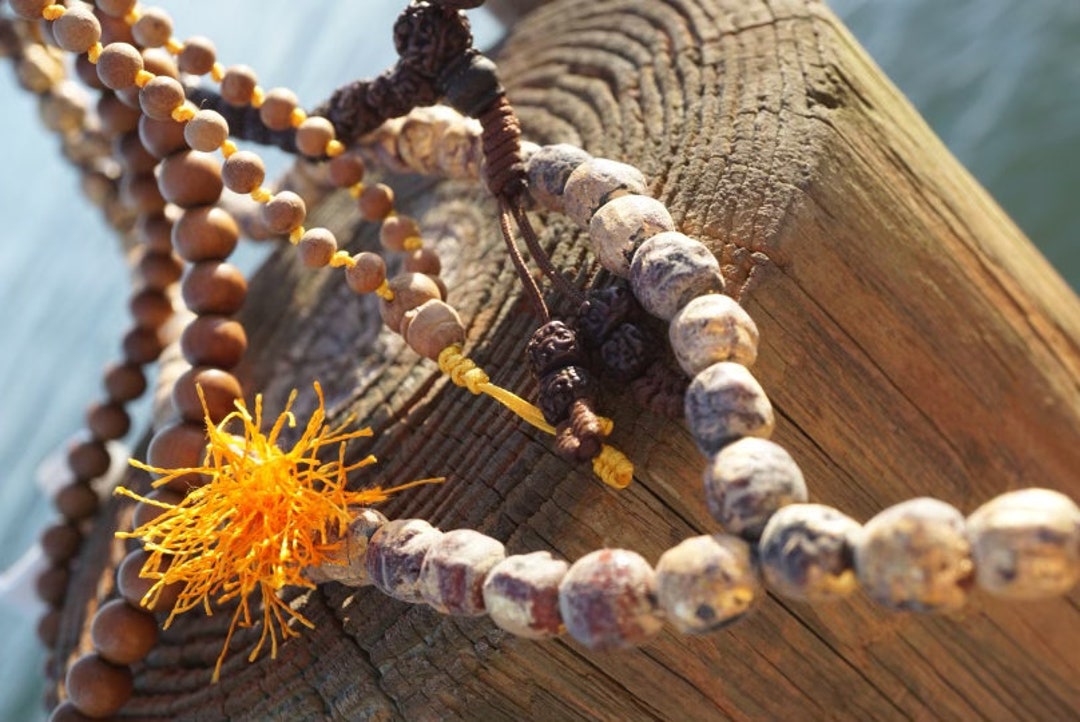 Traditional MALAS Wood & Seed PRAYER Beads - 108 Beads - Sandlewood ...