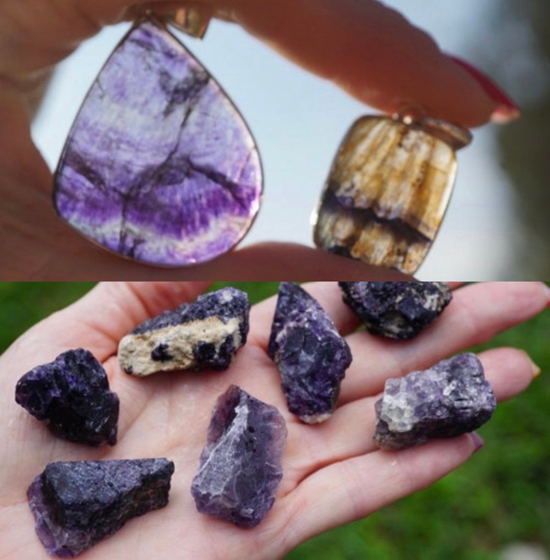 Rare Blue John FLUORITE Pendent or Tumbled Blue John or Rough Blue John ...