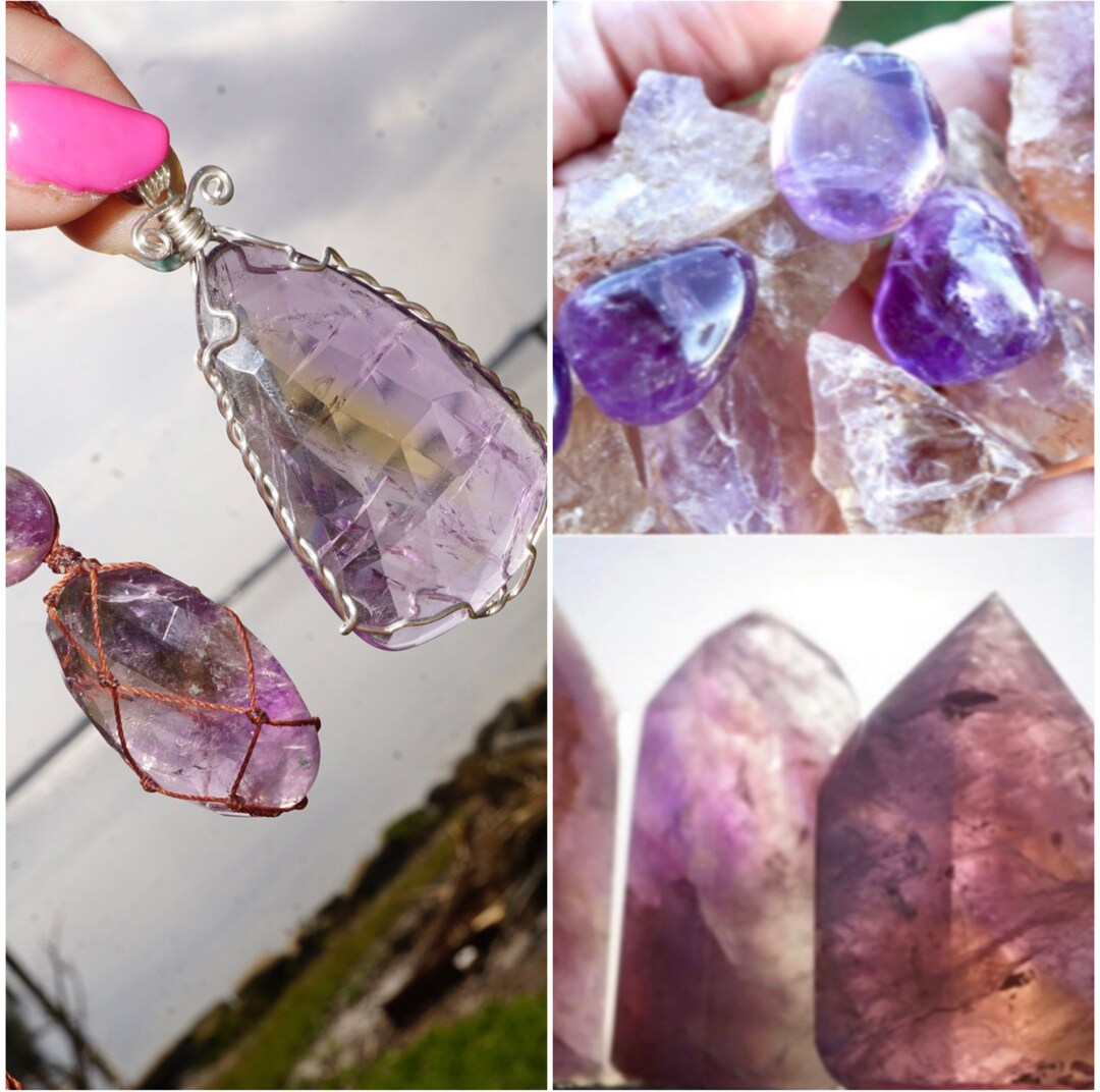 Polished Tumbled, Rough AMETRINE Crystal Natural Points Natural AMETRINE Gemstone amethyst ...