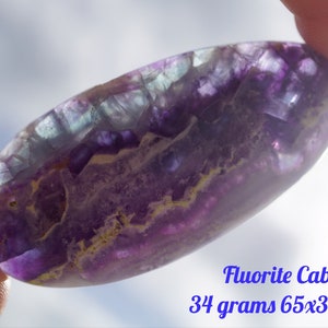 Polished FLUORITE Cabochon With Flat Bottom ~ Ethically Mined and Cut ...