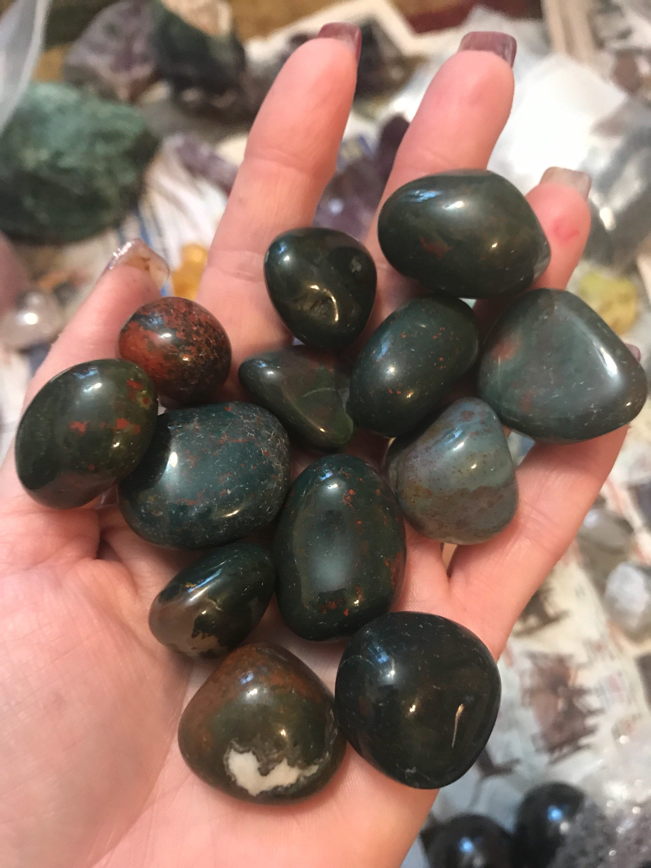 One BLOODSTONE Medium Size Polished or Tumbled Stone -this Healing ...