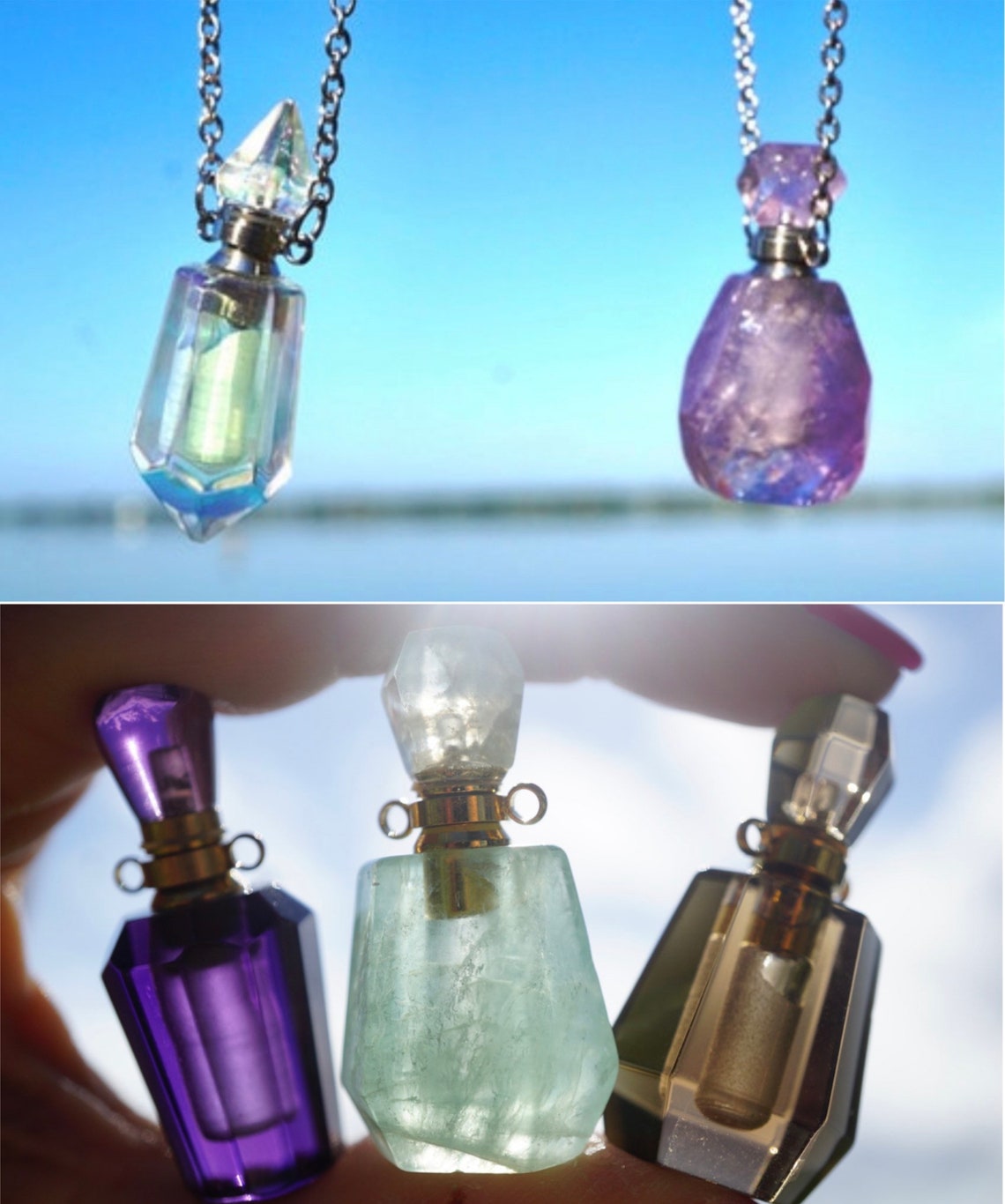 Purple AMETHYST Bottle Vintage Perfume Bottle Angel Aura | Etsy