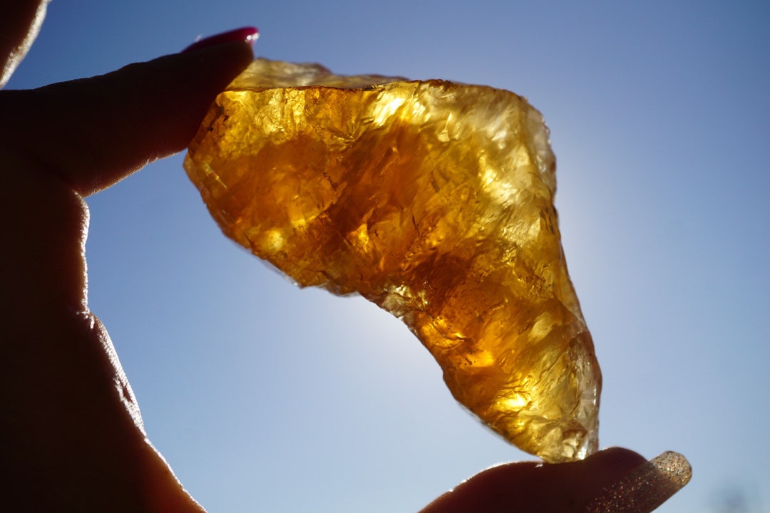 Rough Honey Orange CALCITE Specimen - Optical Calcite Crystal 3 Sizes ...