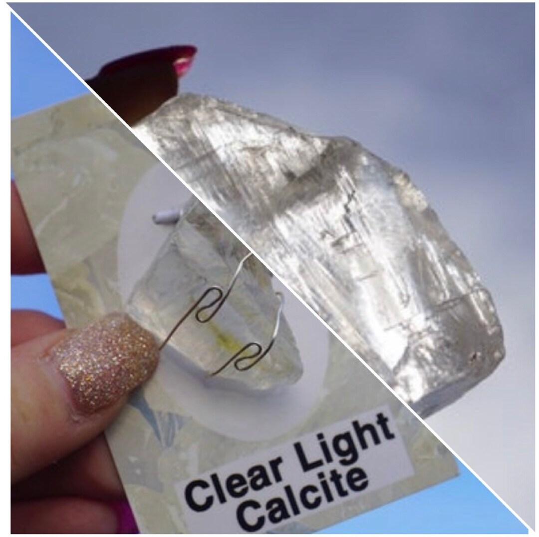 Raw Clear CALCITE Crystal All Sizes White Light Calcite Pendant Optical ...