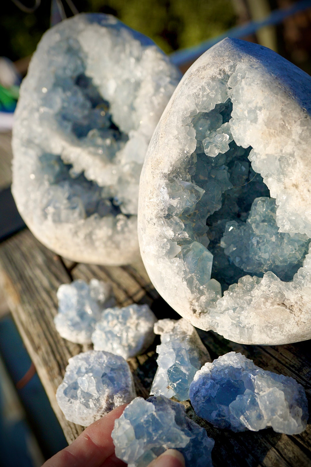 Raw CELESTITE Geodes Many Sizes Healing Crystal Blue Celestite L2 - Etsy