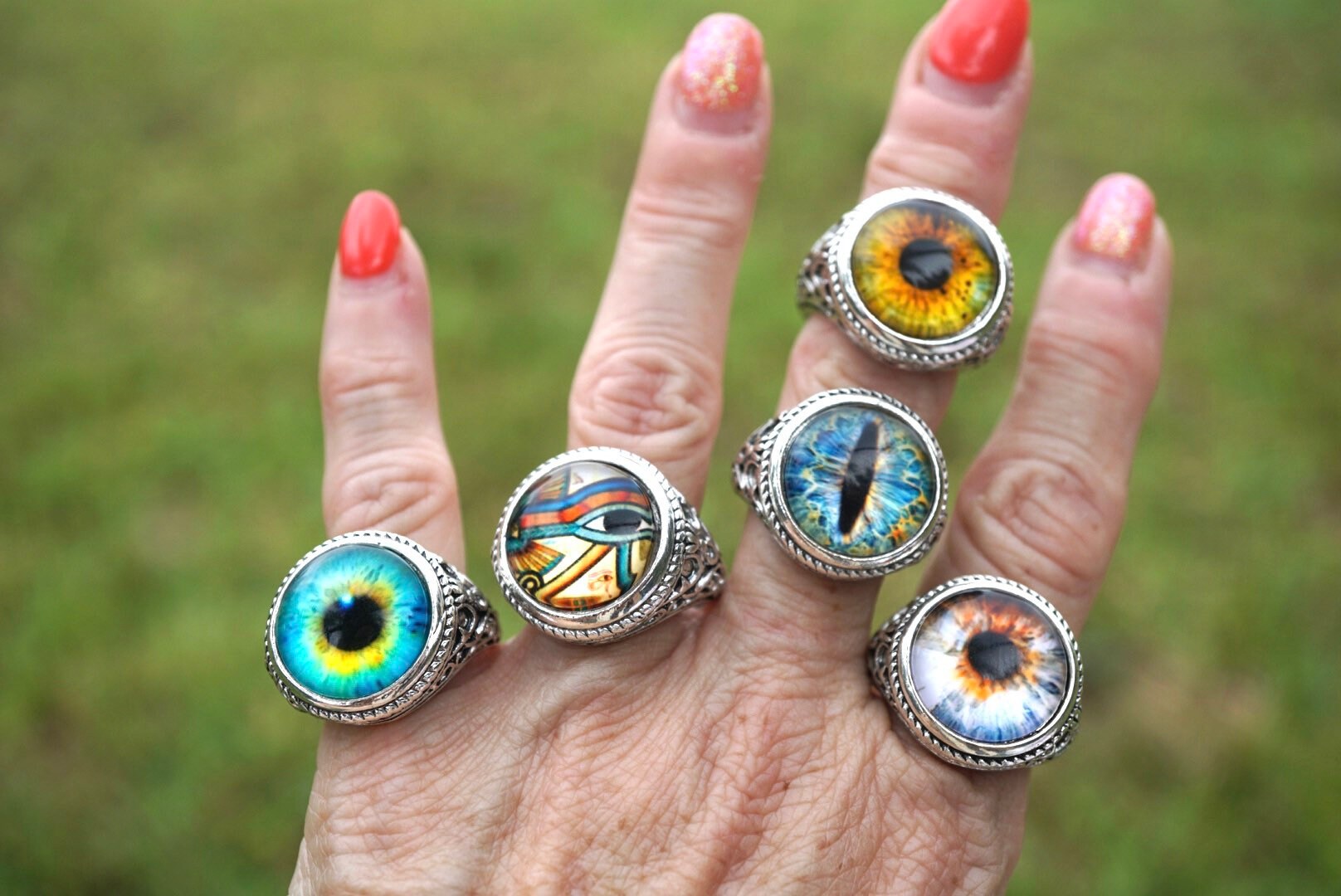 Evil Eye Ring Kit Many Sizes Dragon Eye Eye of Horus | Etsy