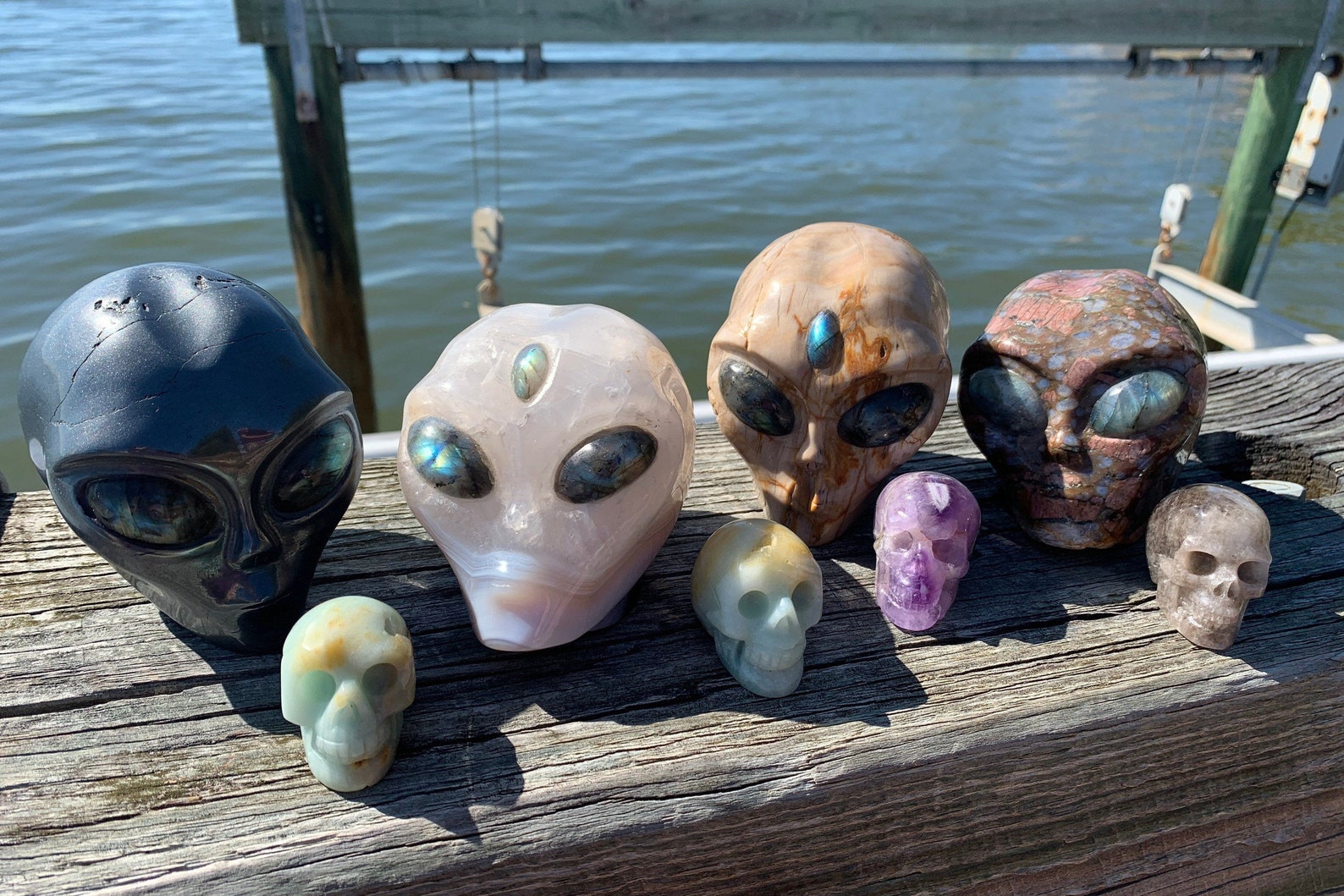 Polished and Raw Crystal Skulls Alien Skulls Star Being | Etsy