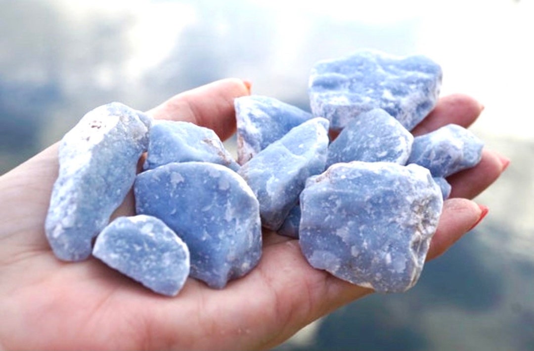 Tumbled Rough ANGELITE Crystals or Polished Medium Size Stones ...
