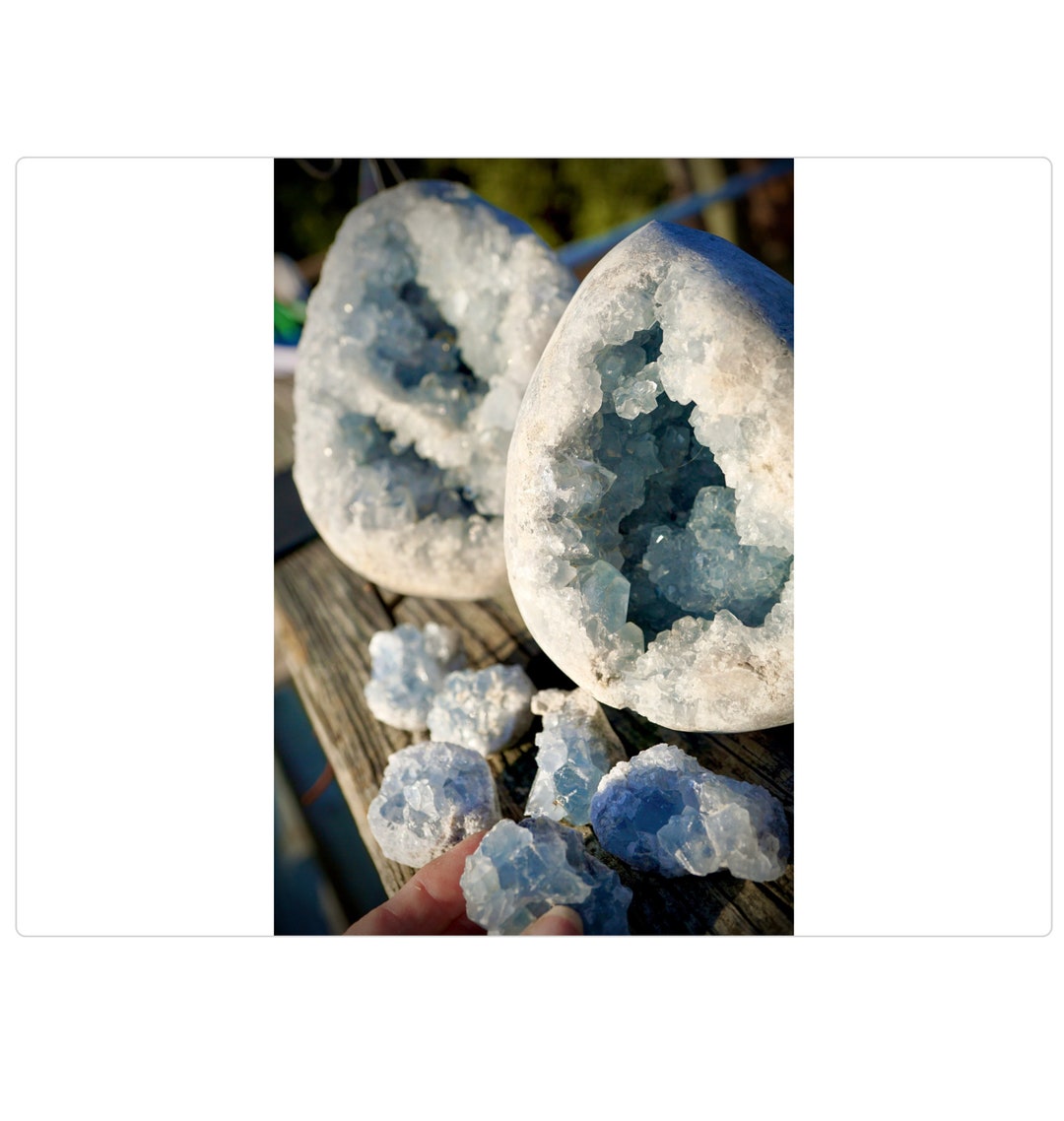 Raw CELESTITE Geodes Many Sizes Healing Crystal Blue Celestite L2 - Etsy