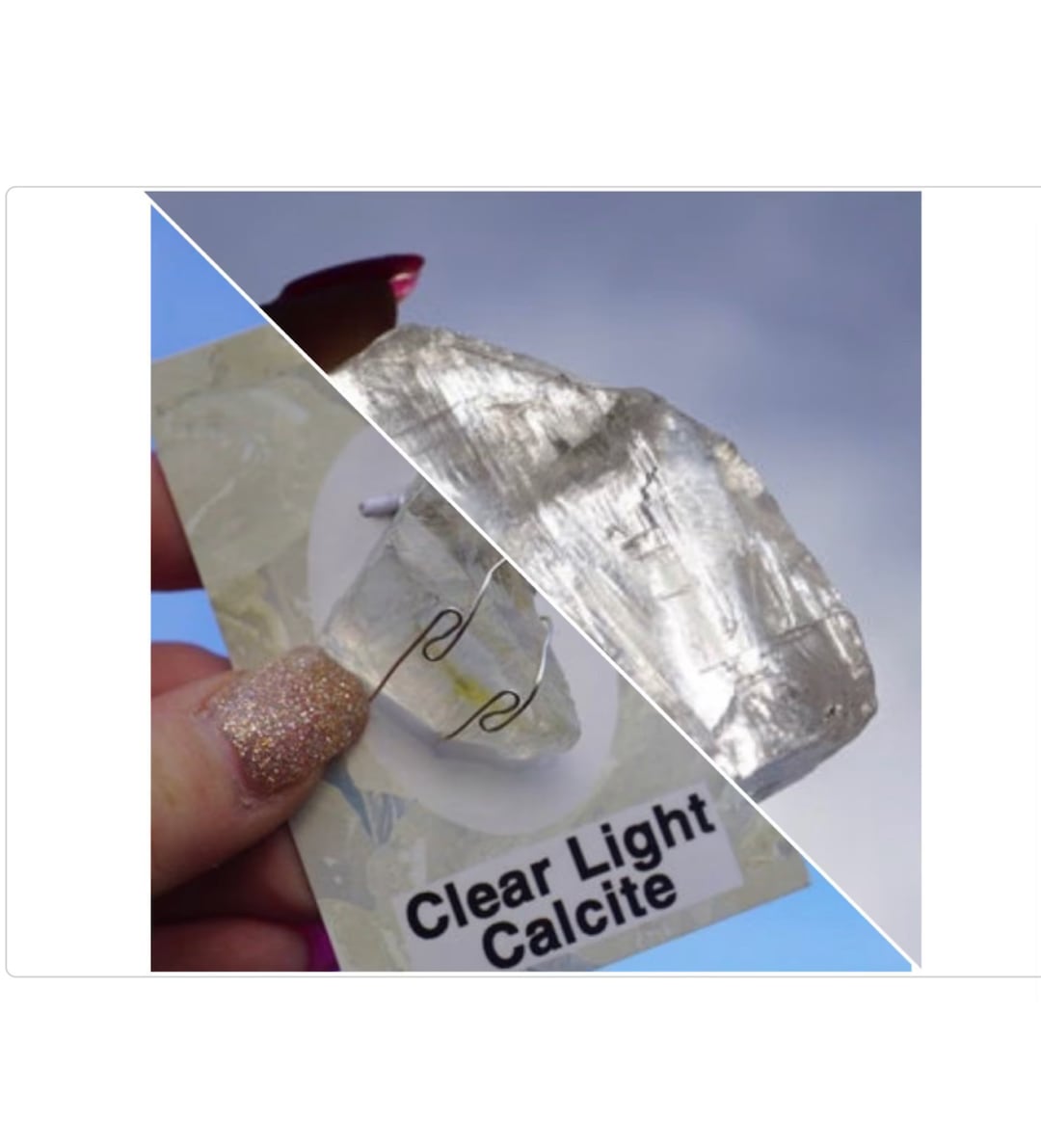 Raw Clear CALCITE Crystal - All Sizes - White Light Calcite Pendant ...