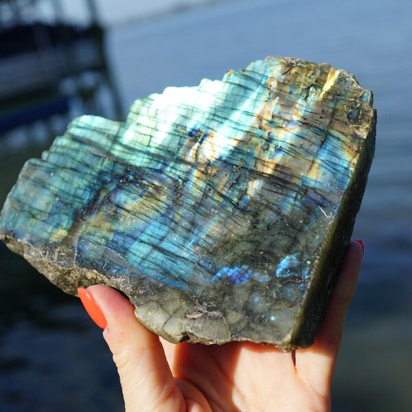 Raw Labradorite Ring - Etsy