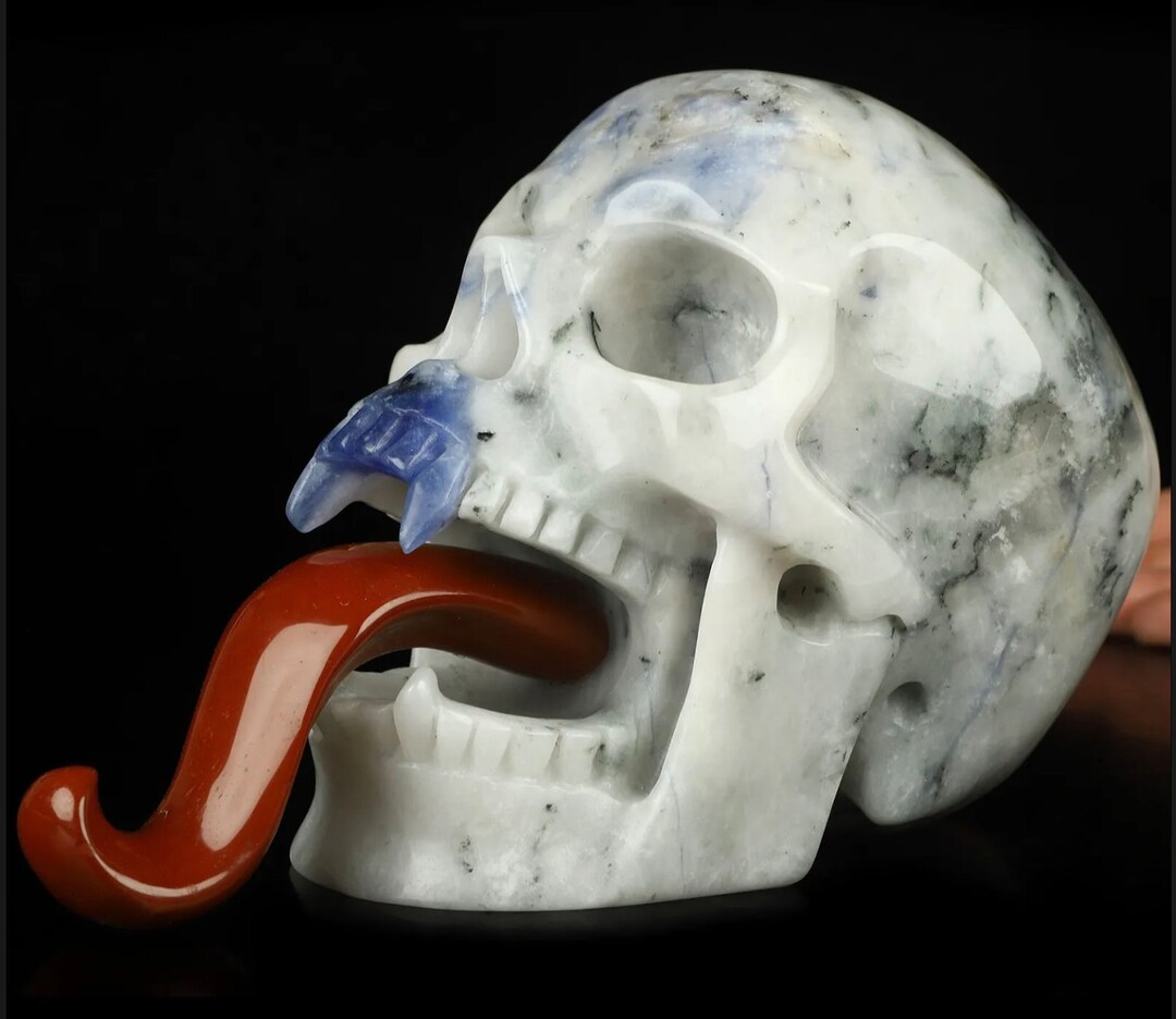 Carved Crystal Skulls - Crystal ~ Fluorite, Blue Lace Agate, Opal ...