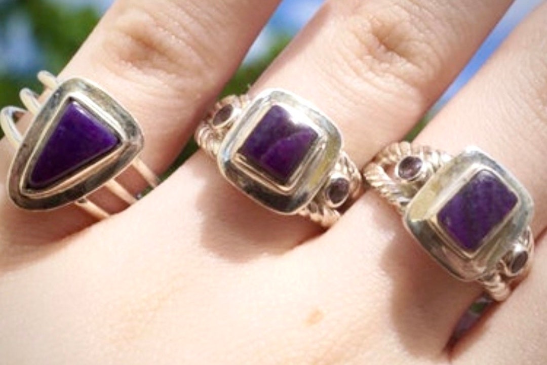 Polished SUGILITE Ring in 925 Sterling Silver - This Rare Healing ...