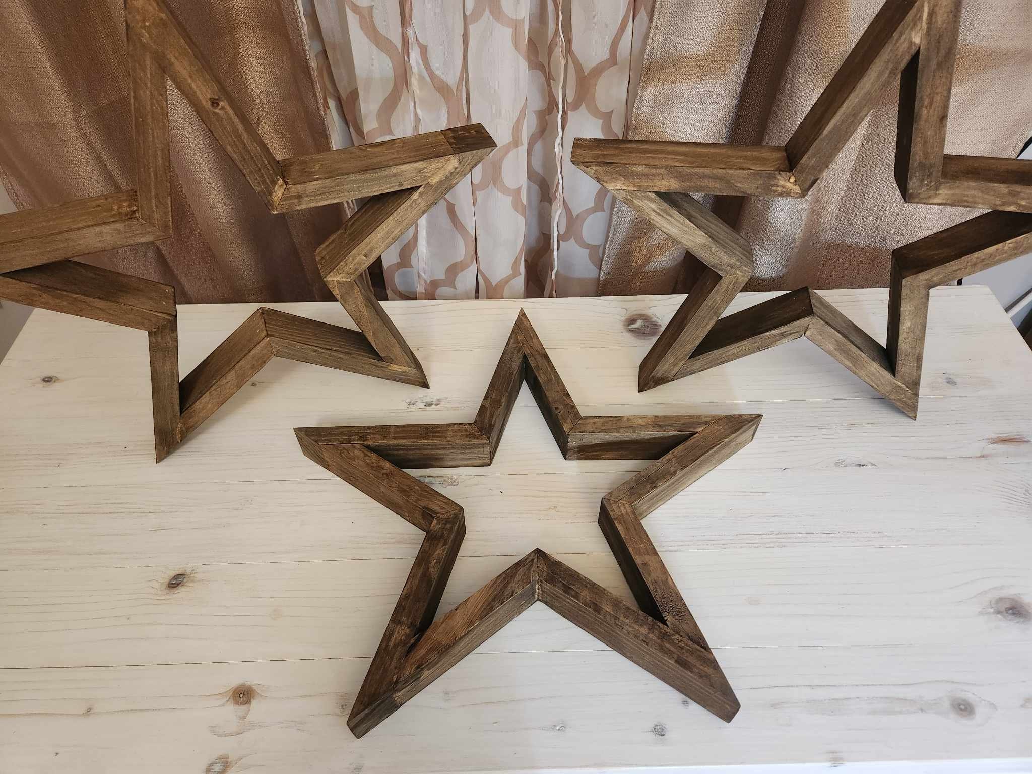 Rustic Wooden Stars Set of 3, 5 Point Star, Wall Decor, Lonestar ...