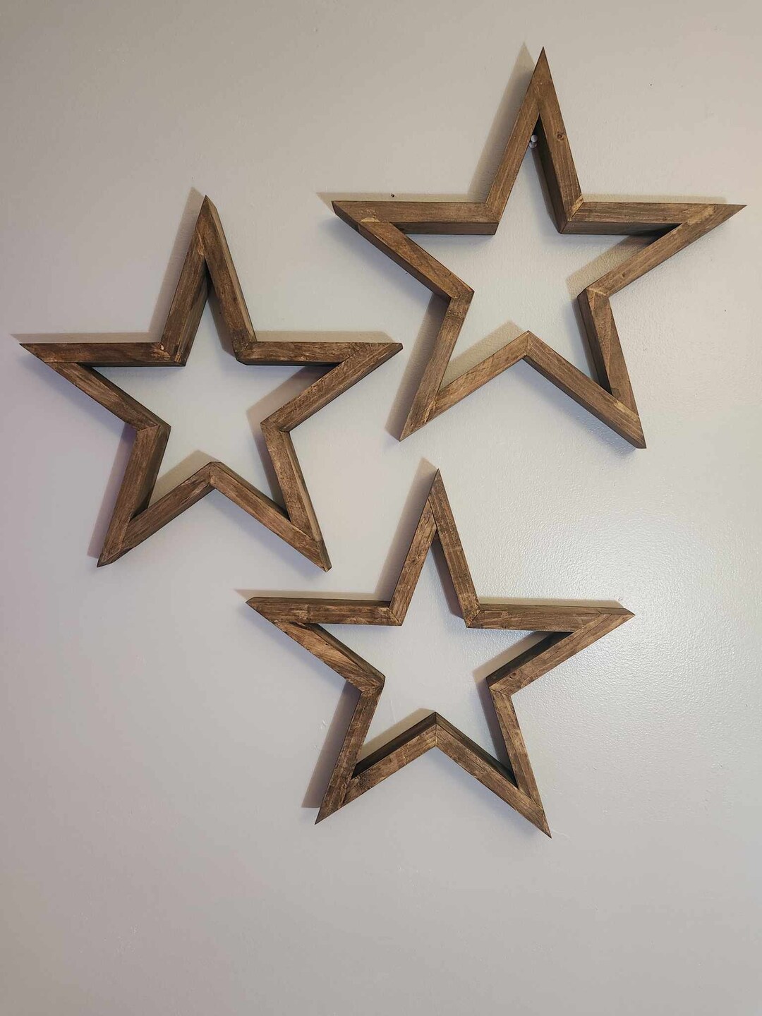 Rustic Wooden Stars Set of 3, 5 Point Star, Wall Decor, Lonestar ...