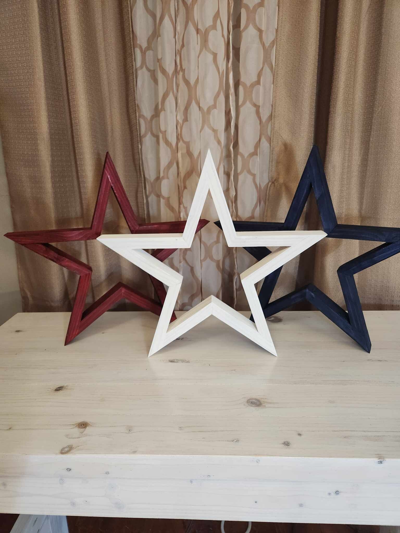 Rustic Wooden Stars Set of 3, 5 Point Star, Wall Decor, Lonestar ...