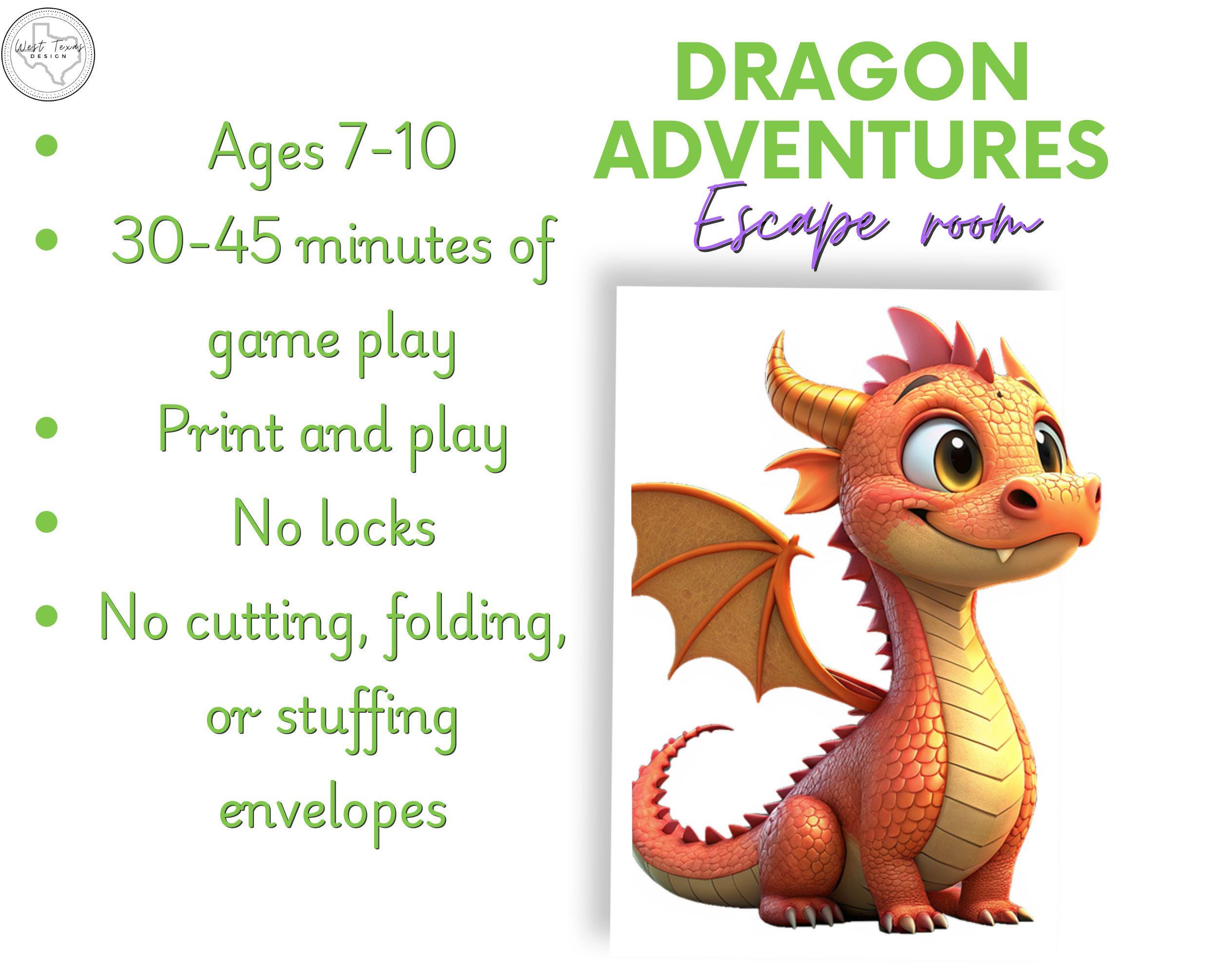 Dragon Escape Room for Kids - Printable Game – Dragon Adventure Escape ...
