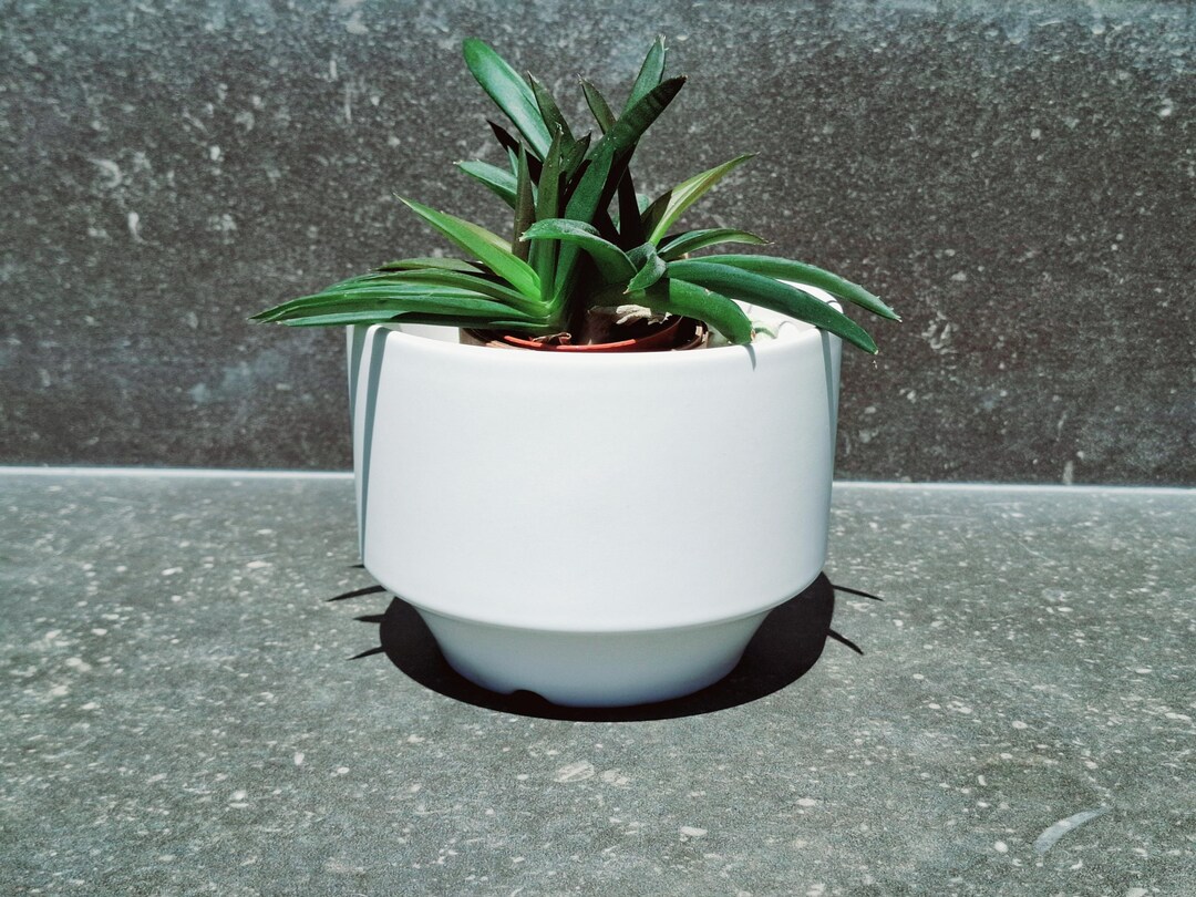 Mcm Arabia White Ceramic Plant Pot / Atomic Planter Made in Finland - Etsy