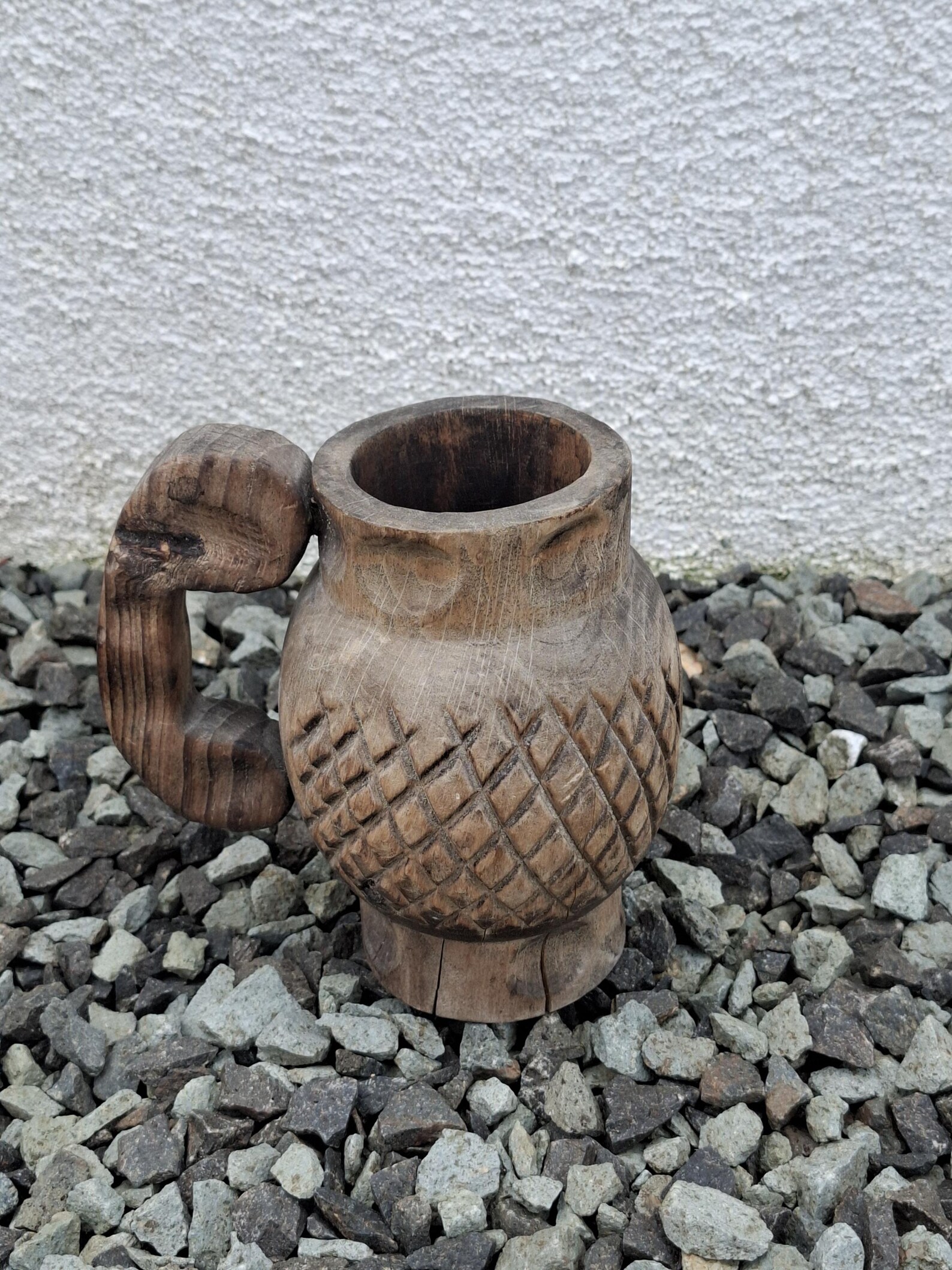 Folk Art Wooden Mug / Mortar / Kuksa Cup, Antique Wooden Mug, Primitive ...