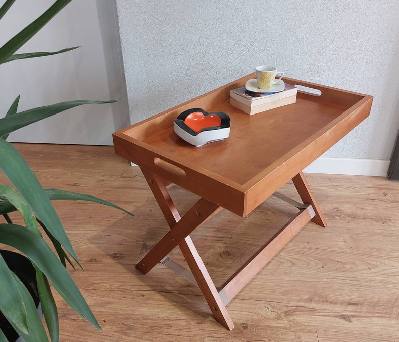 Folding Butlers Tray Table Mcm Folding Side Table Retro End - Etsy