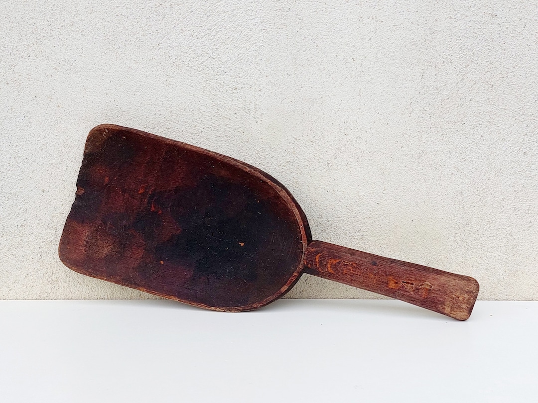 Primitive Wooden Scoop Flat / Antique Flat Scoop / Old Wooden Scoop ...