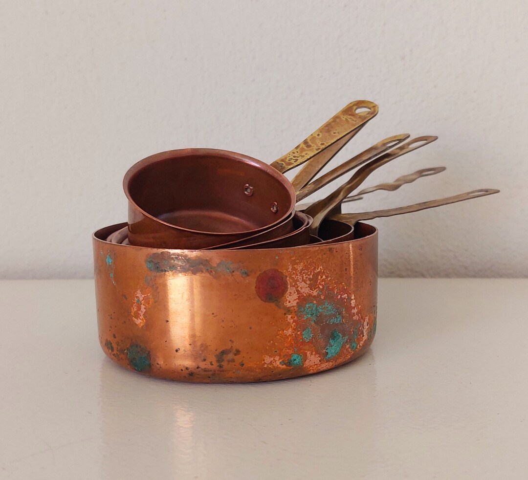 Copper Measuring Cups Set / Antique Small Copper Measuring Cups Set of ...
