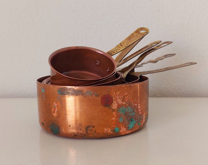 Copper Measuring Cups Set / Antique Small Copper Measuring Cups Set of ...