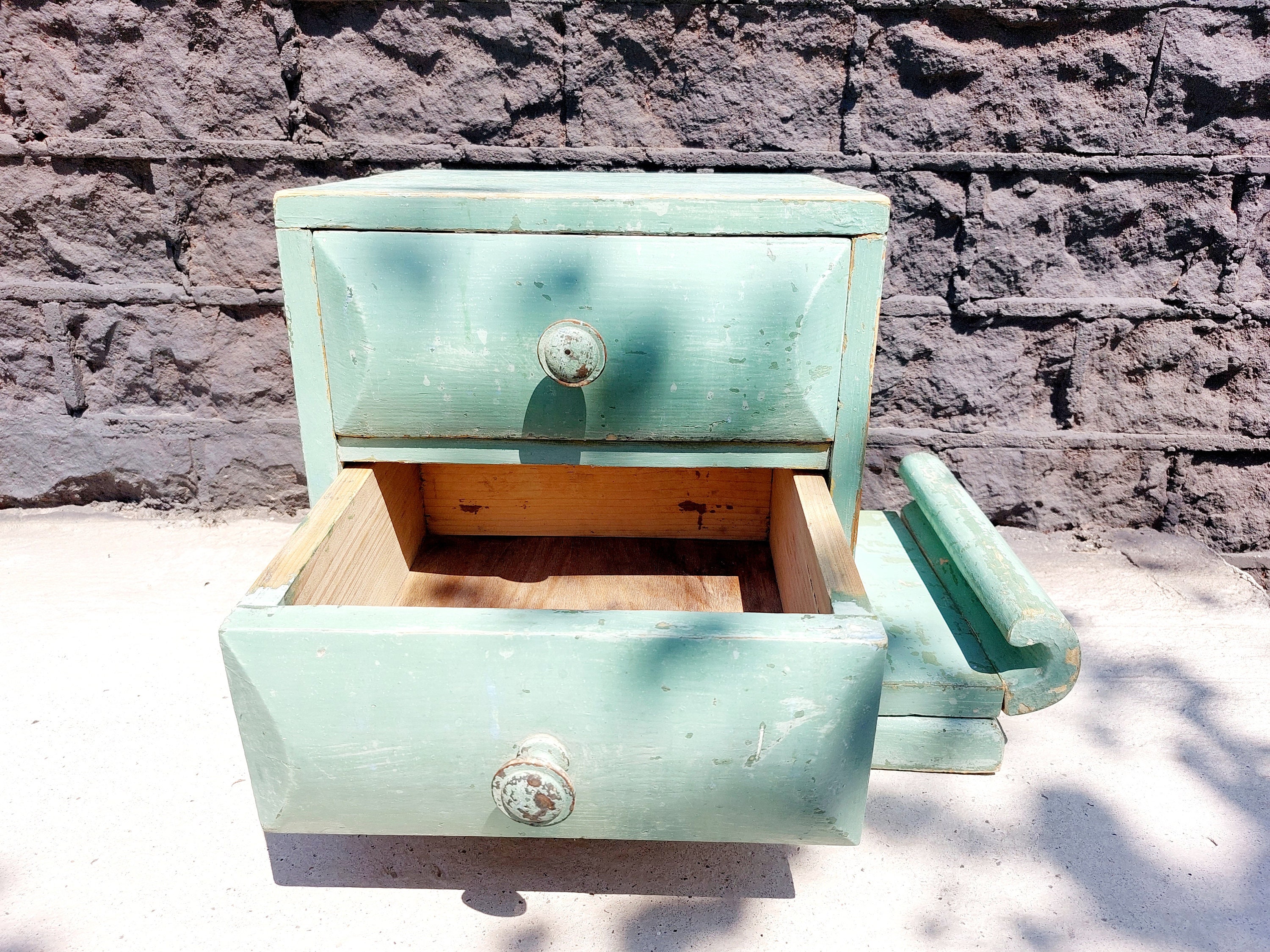 Primitive Rare Nightstand, Folk Art Shabby Nightstand, Cottage ...