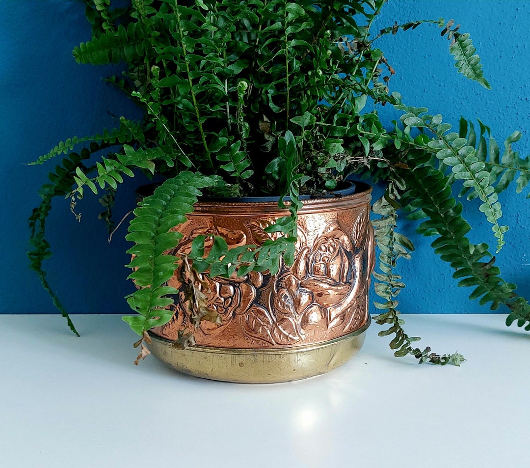 Copper and Brass Plant Pot / Planter / English Copper and Brass Planter ...