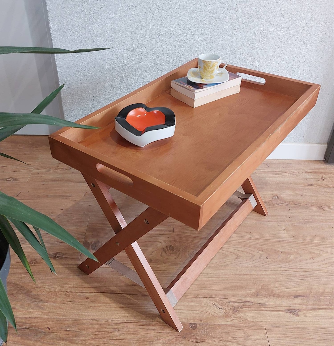 Folding Butlers Tray Table, Mcm Folding Side Table, Retro End Table ...