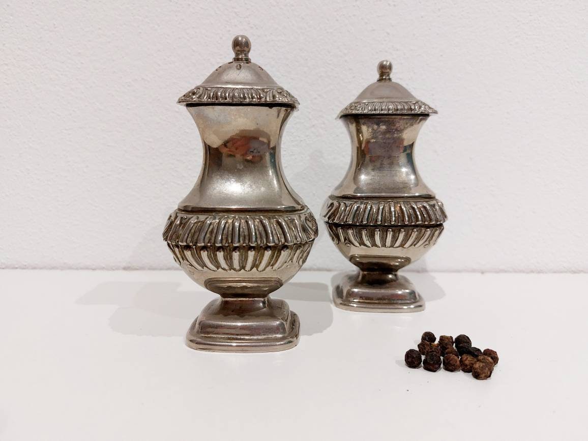 Silver Plated Salt and Pepper Set Victorian Salt and Pepper - Etsy