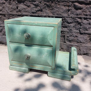 Primitive Rare Nightstand, Folk Art Shabby Nightstand, Cottage ...