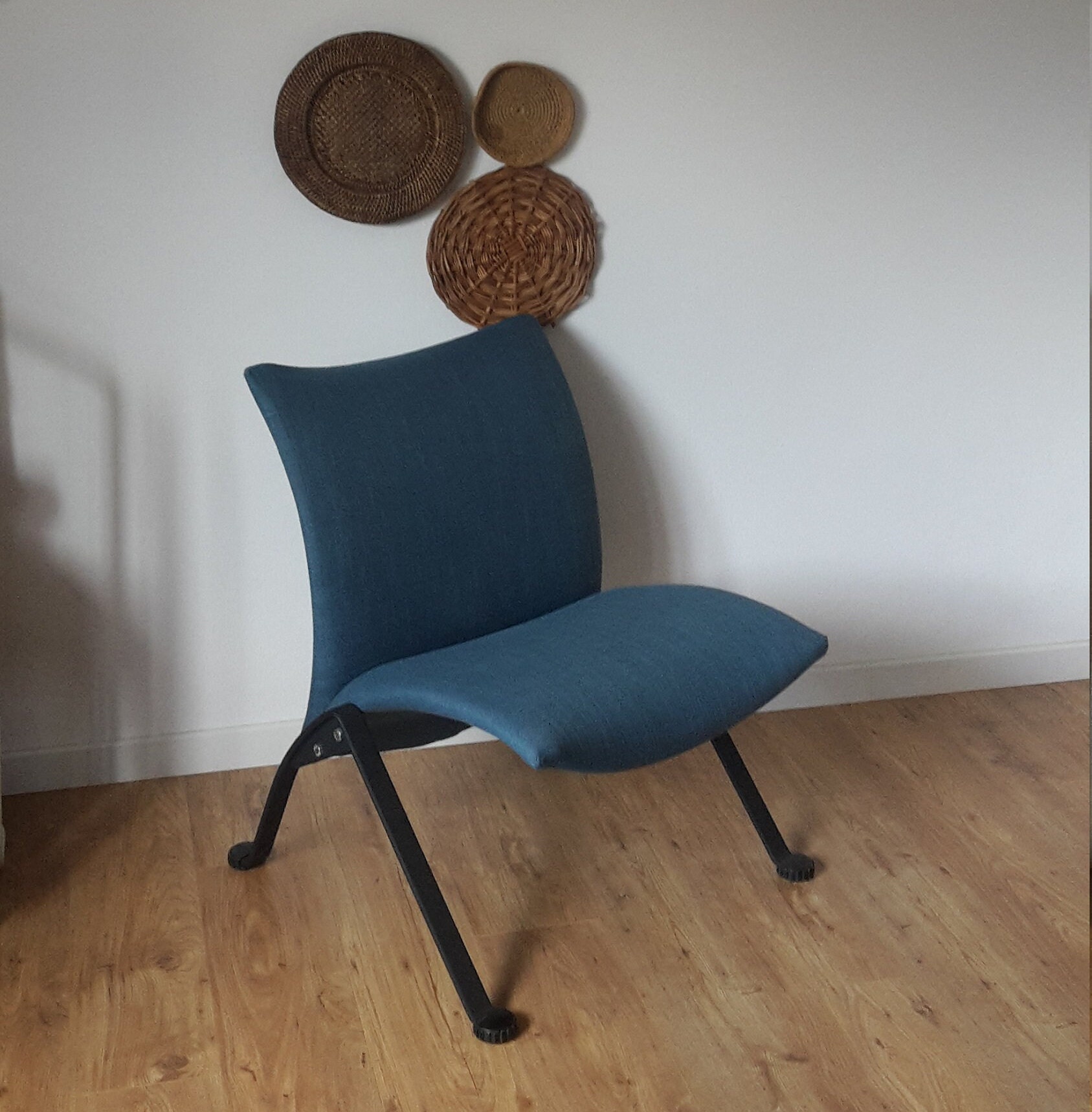 Blue Lounge Chair / Easy Chair Mcm Single Lounge Chair Blue - Etsy
