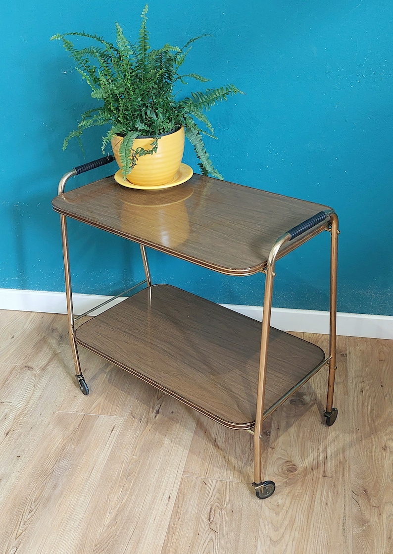 Mcm Bar Cart Bauhaus Style, True Vintage Serving Trolley on Wheels, Mad ...