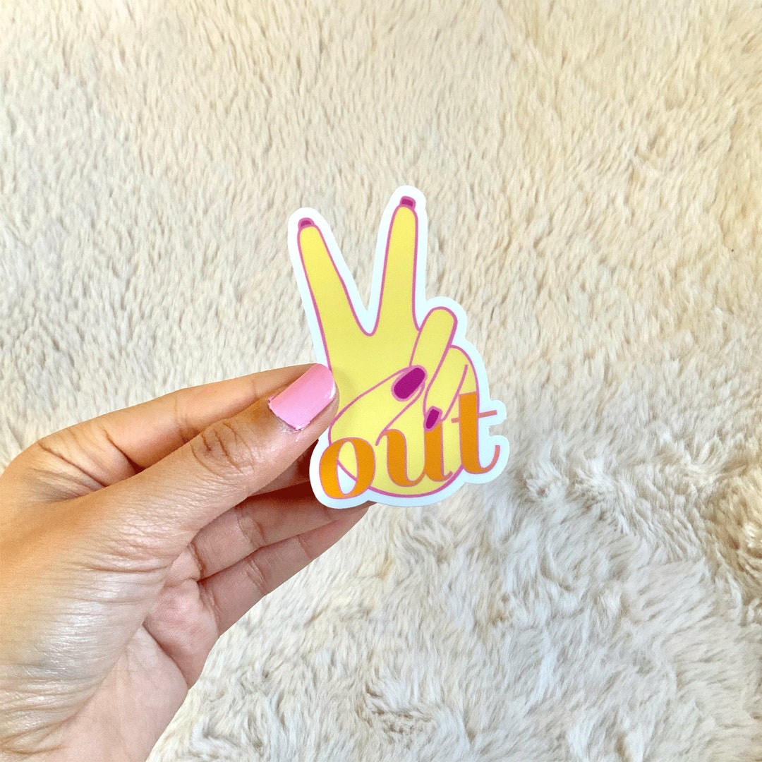 Peace Out Sticker | Handmade Cute Peace Sign Hand Symbol | Waterproof ...