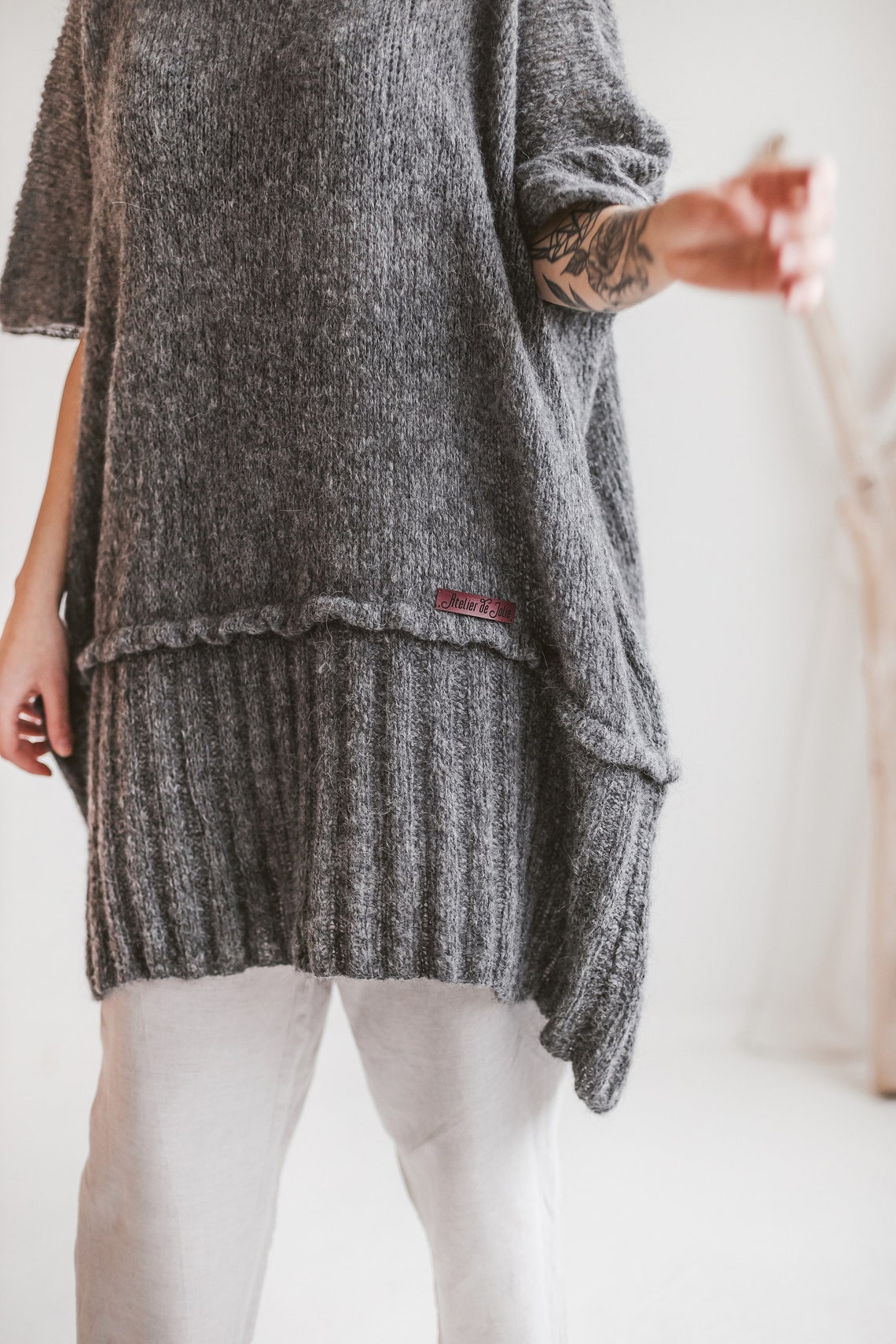 Oversized Sweater Alpaca Wool Sweater Loose Sweater Merino - Etsy