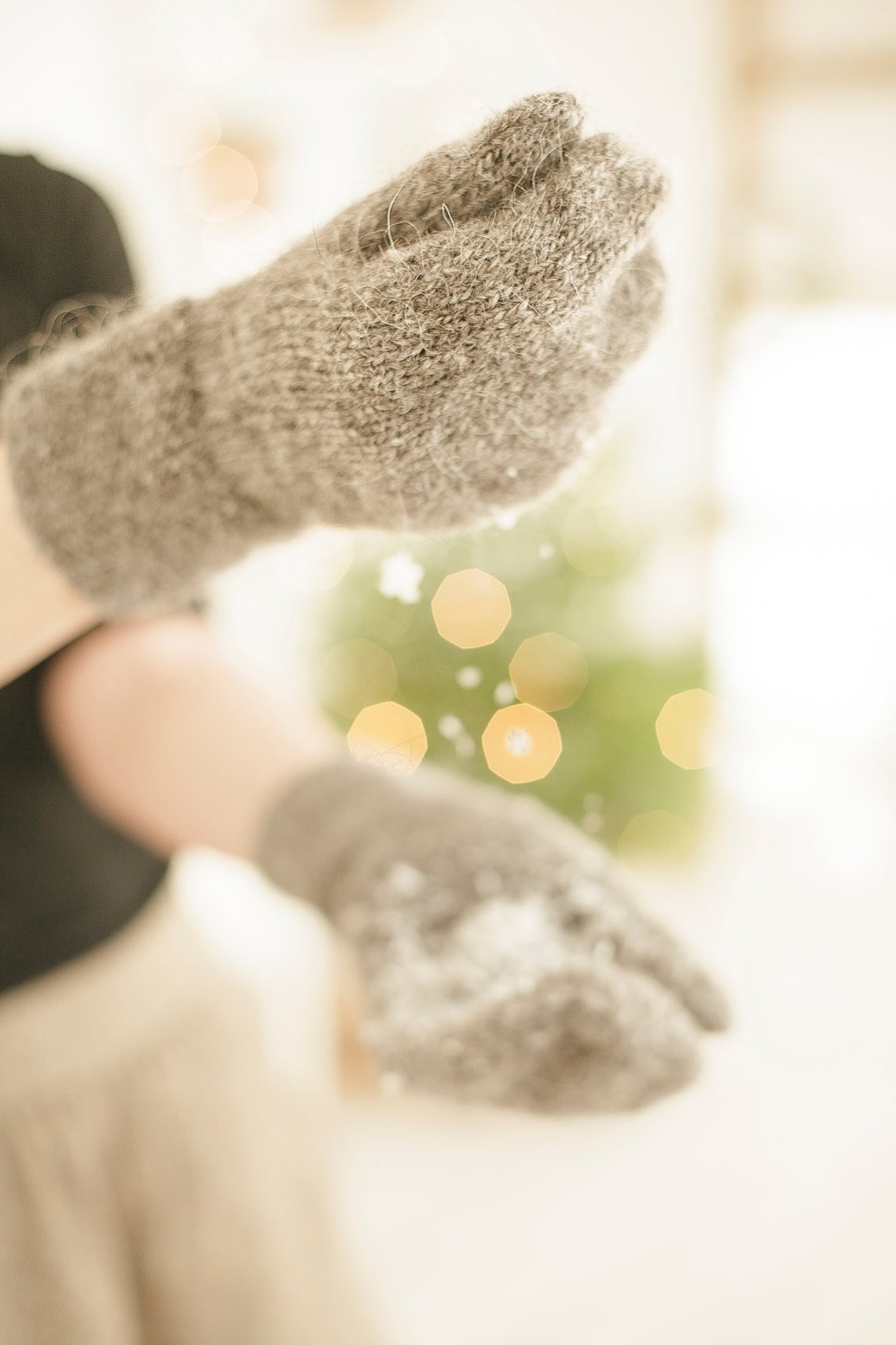 Wool Mittens | Knitted Mittens | Heart Charm | Heart Gloves | Heart ...