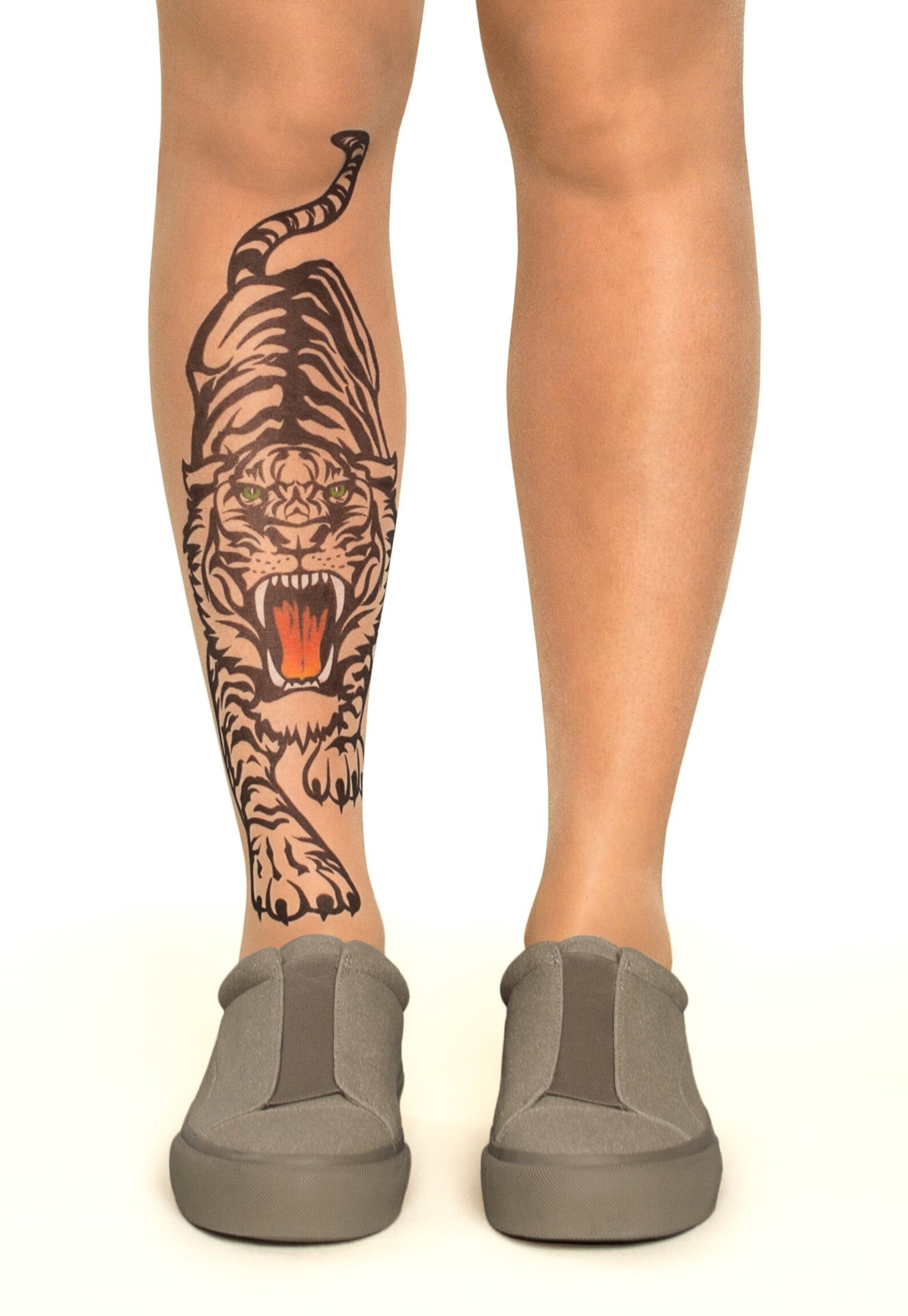 Tattoo Tights/pantyhose With Roaring Tiger, Sizes S-XL - Etsy