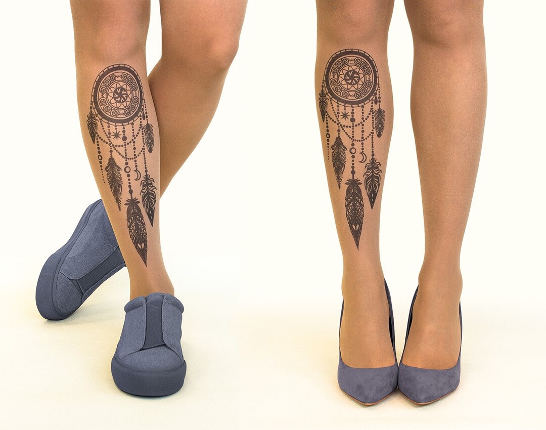 Collants/collants de tatouage avec attrape-rêves noir, tailles S-XL ...