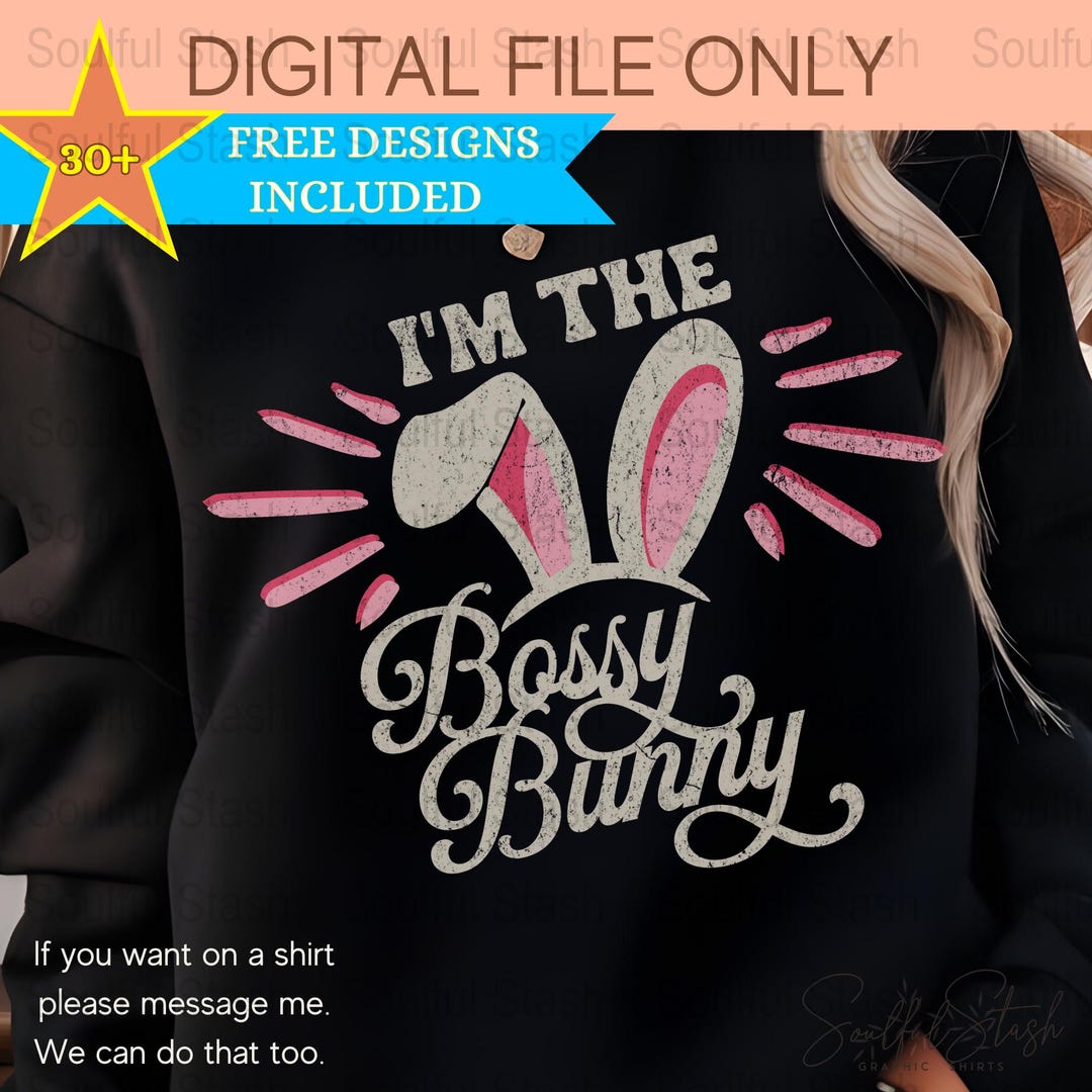 Bossy Bunny PNG, Easter Digital Download, Sassy Rabbit Sublimation ...